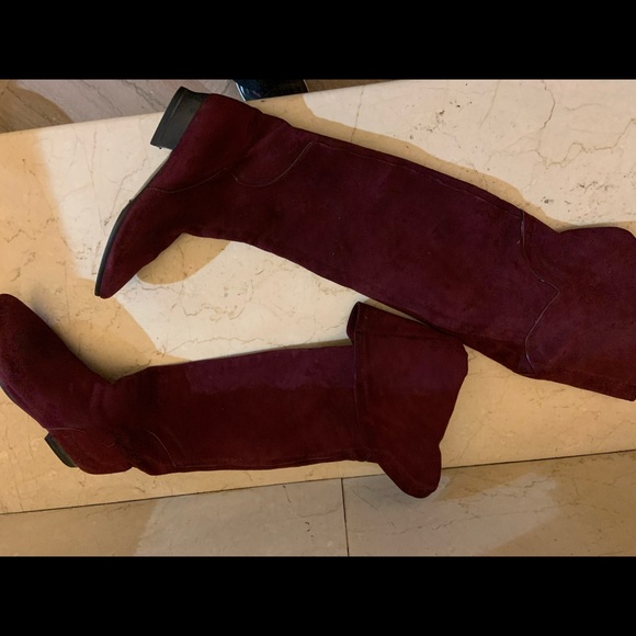 yaska | Shoes | Vintage Yaska Italian Roots Burgundy Suede Leatherboots ...